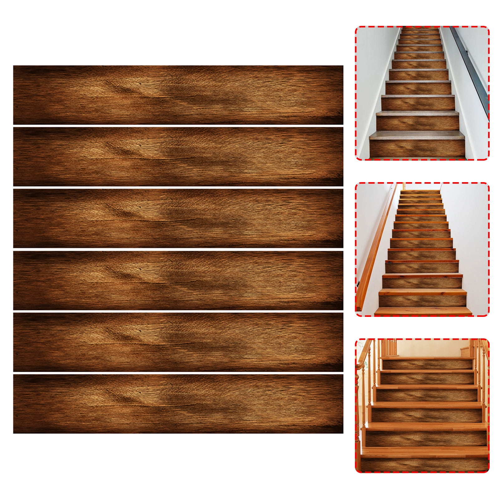 Mynkyll Stair Grain Decorative Wood Sticker Sticker Stair Simulation ...