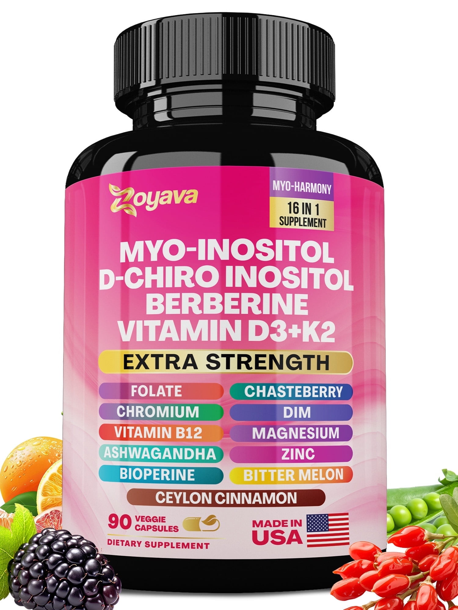 Myo Inositol Supplement 750mg, Berberine 500mg, D-Chiro Inositol 50mg ...