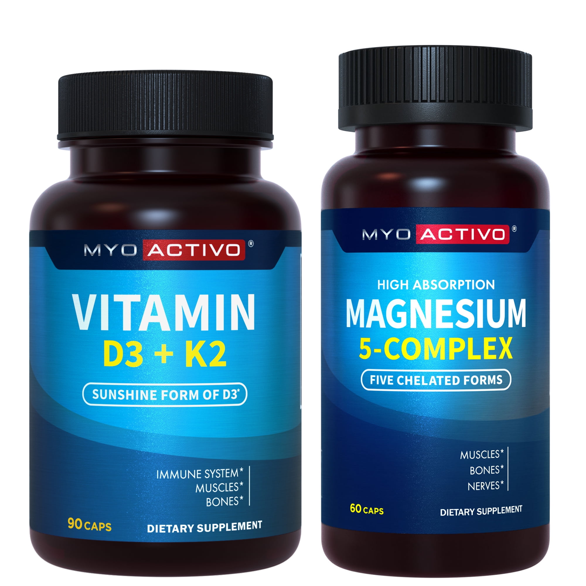 MyoActivo Vitamin D3 K2 Supplement 5000 IU & 200 mcg and 5-in-1 ...