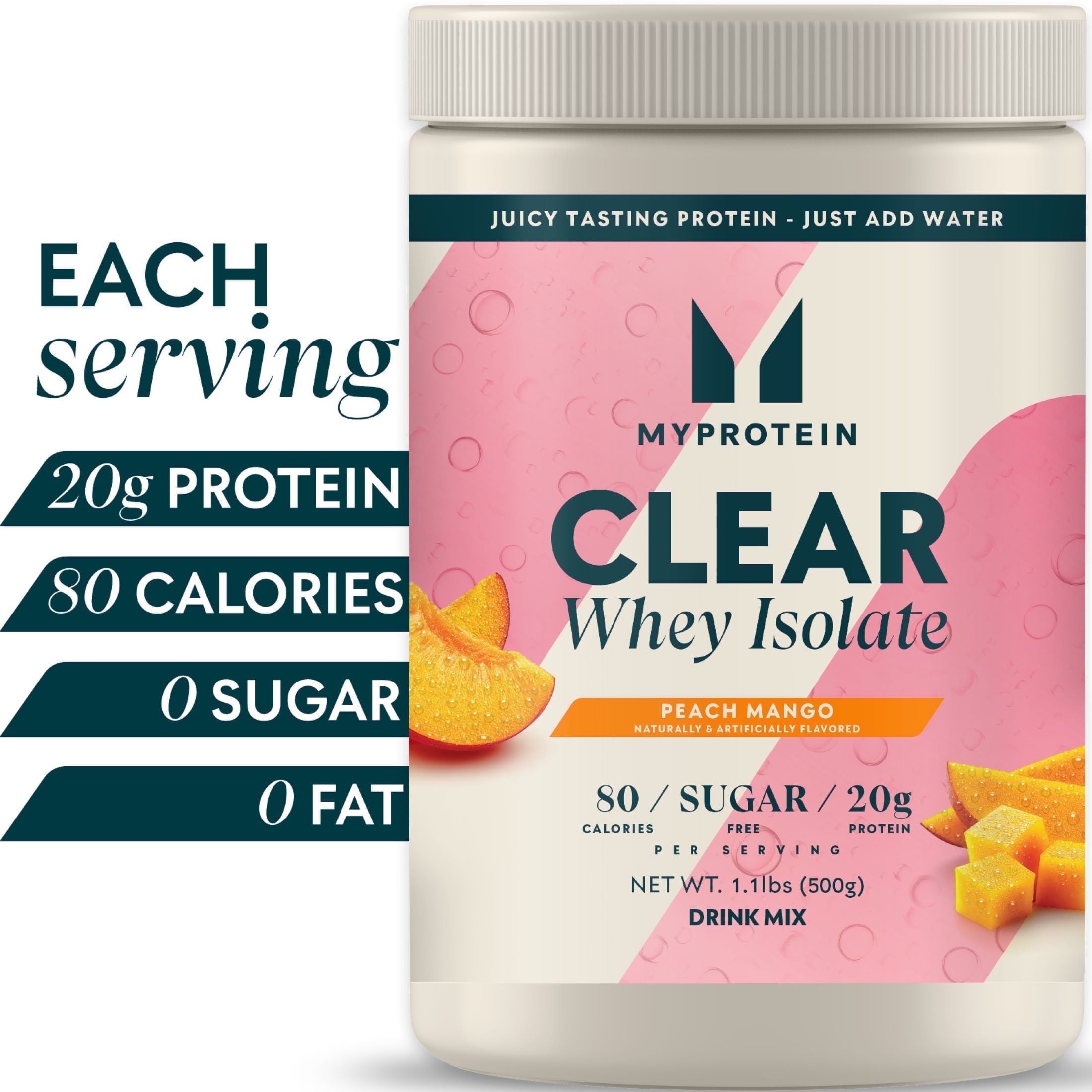 Myprotein Clear Whey Isolate Protein Powder, Peach Mango, 20 Servings ...