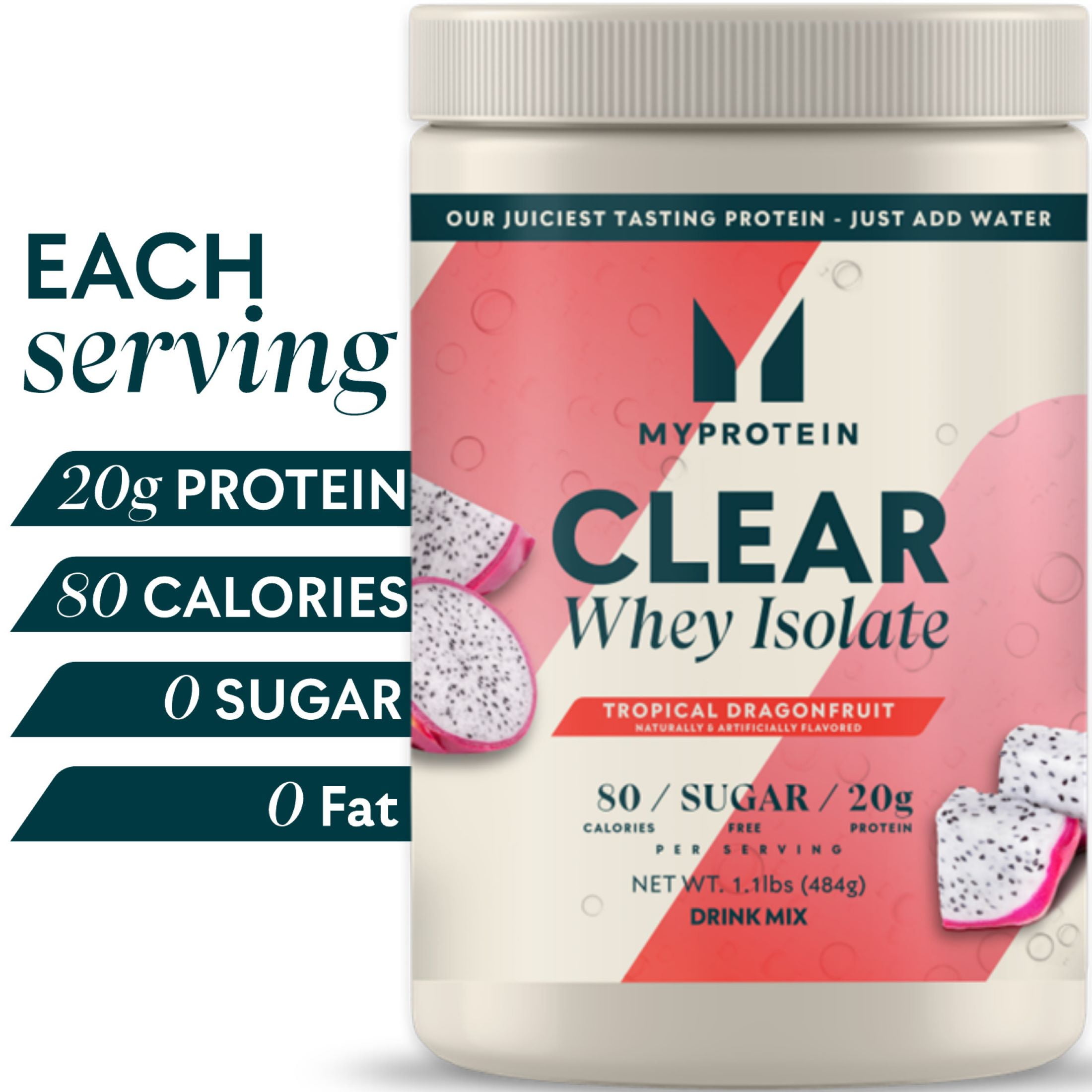 Myprotein Clear Whey Isolate Protein Powder, Tropical Dragonfruit, 1 ...