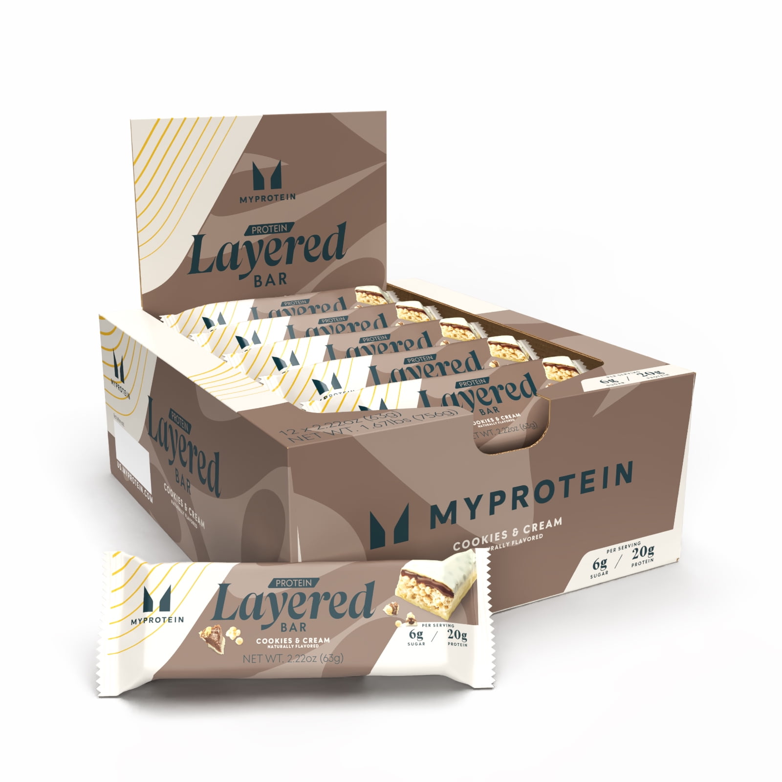 Myprotein Crispy Layered Bar (USA) - Amount:12, Flavour:Cookie and ...