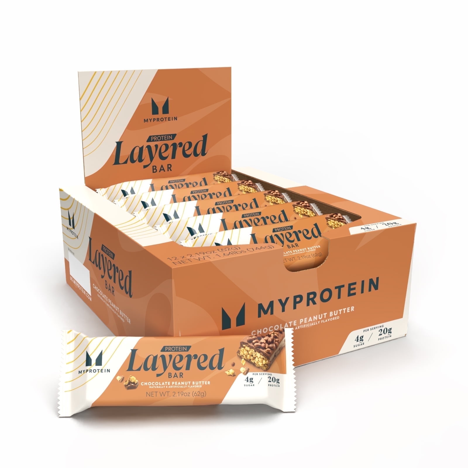 Myprotein Crispy Layered Bar (USA) - Chocolate Peanut Butter, 12pk ...
