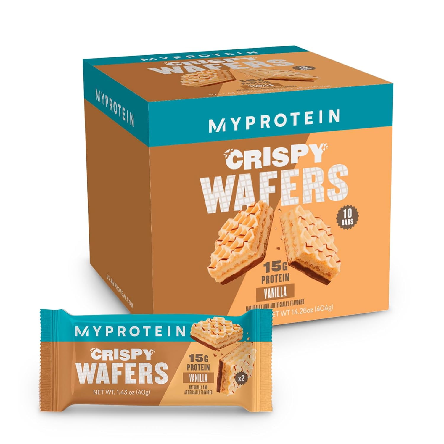 MyProtein Crunchy Crisp Snacks - Vanilla Crispy Wafers (10 Bars ...