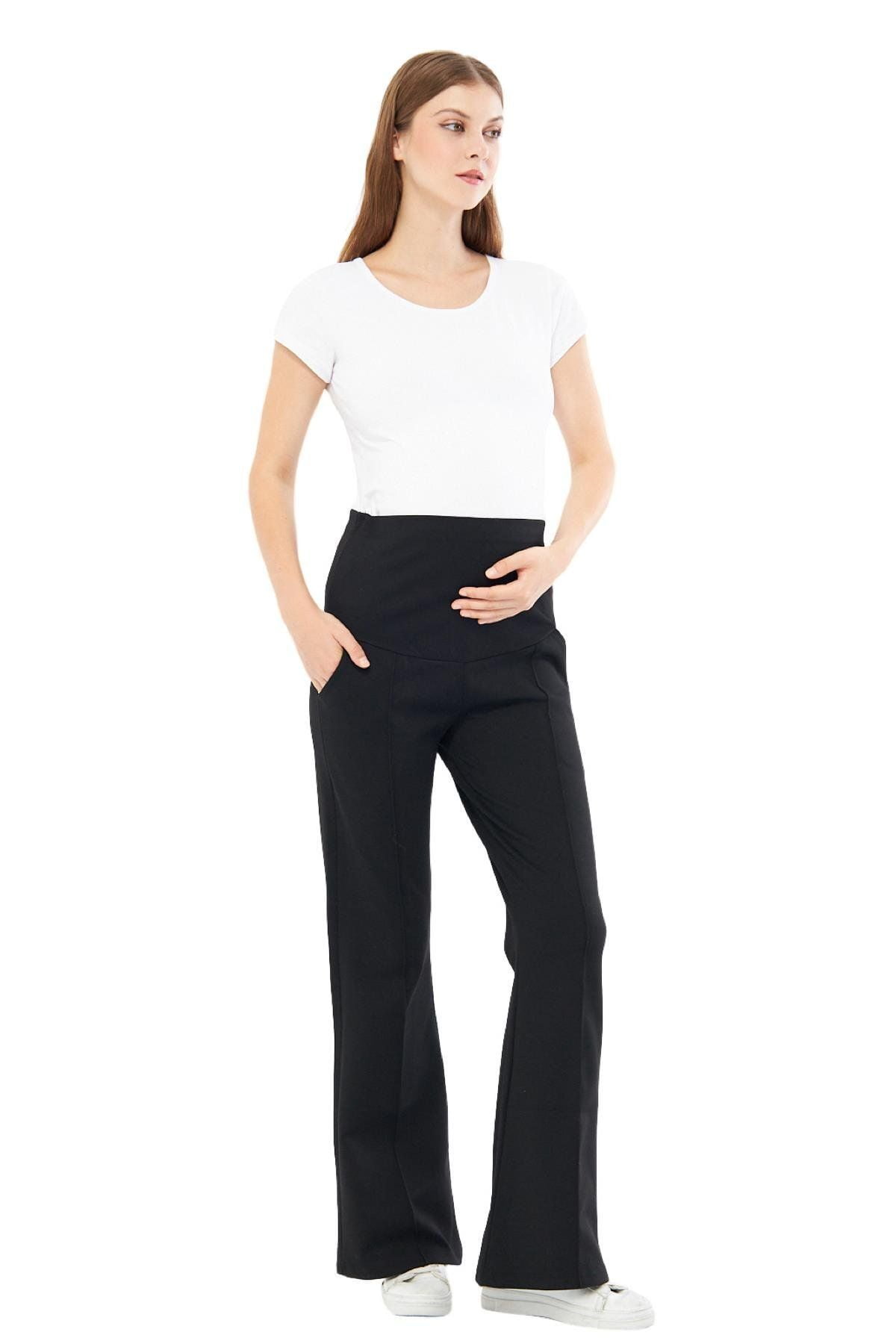 Myra8155 - Spanish-Style Wide-Leg Steel Knit Maternity Pants - Walmart.com