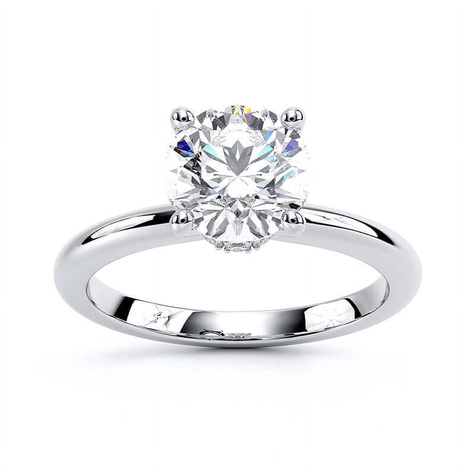Myrah Jewel 14K White Gold Over Engagement Ring - 0.91 Ct Round Brilliant Cut Lab-Created ...
