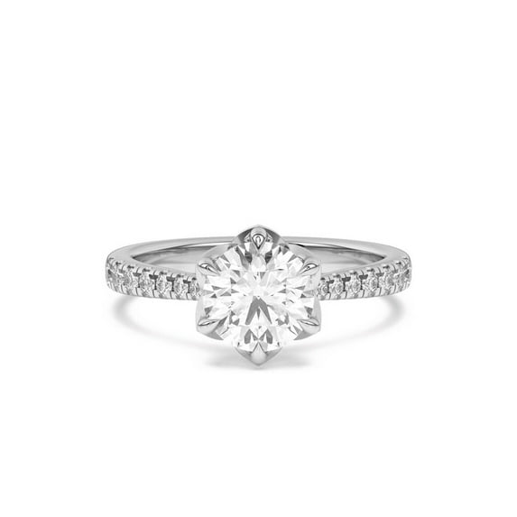 Myrah Jewel 14K White Gold Over Round Cut Diamond Wedding Ring - Lab ...