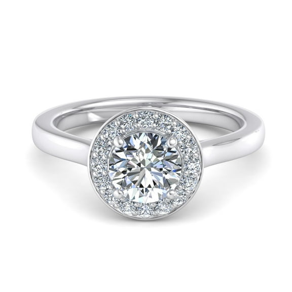 Myrah Jewel 14K White Gold Over Round Cut Diamond Wedding Ring - Lab ...