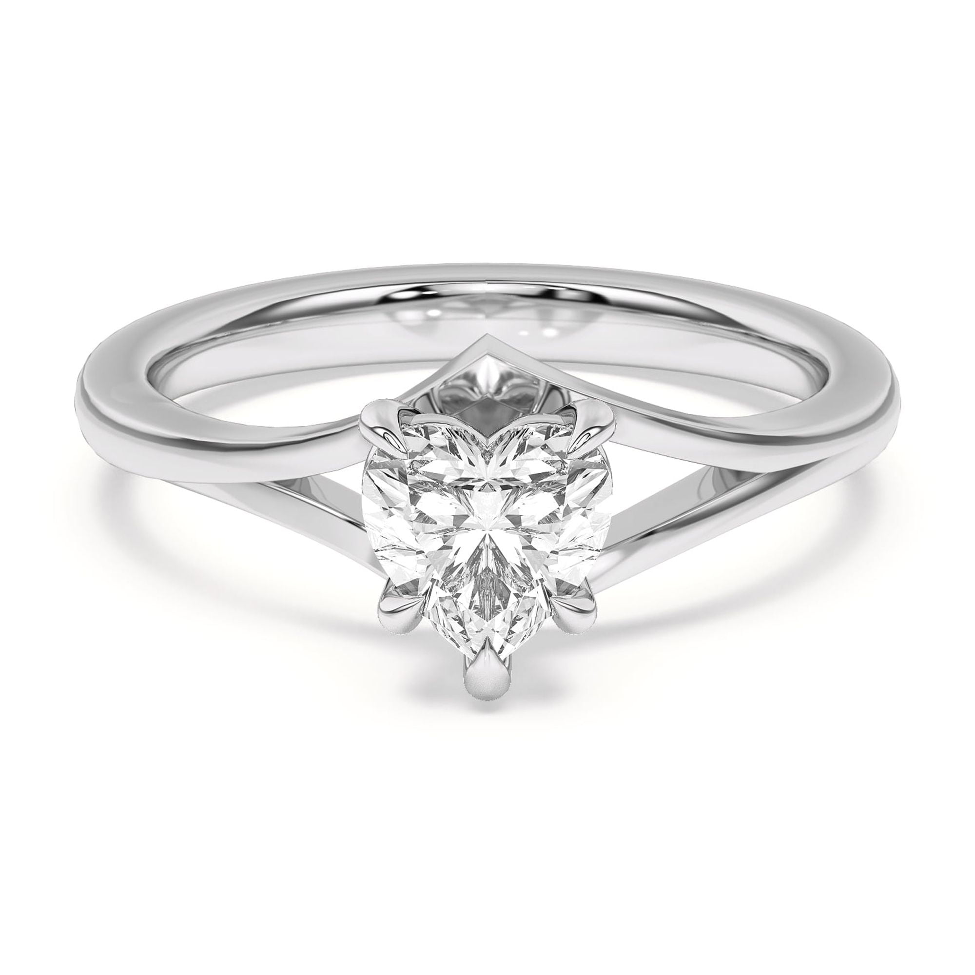 Myrah Jewel Chevron Duo Heart Cut Diamond Rings - Lab Created 1.8 Ct ...