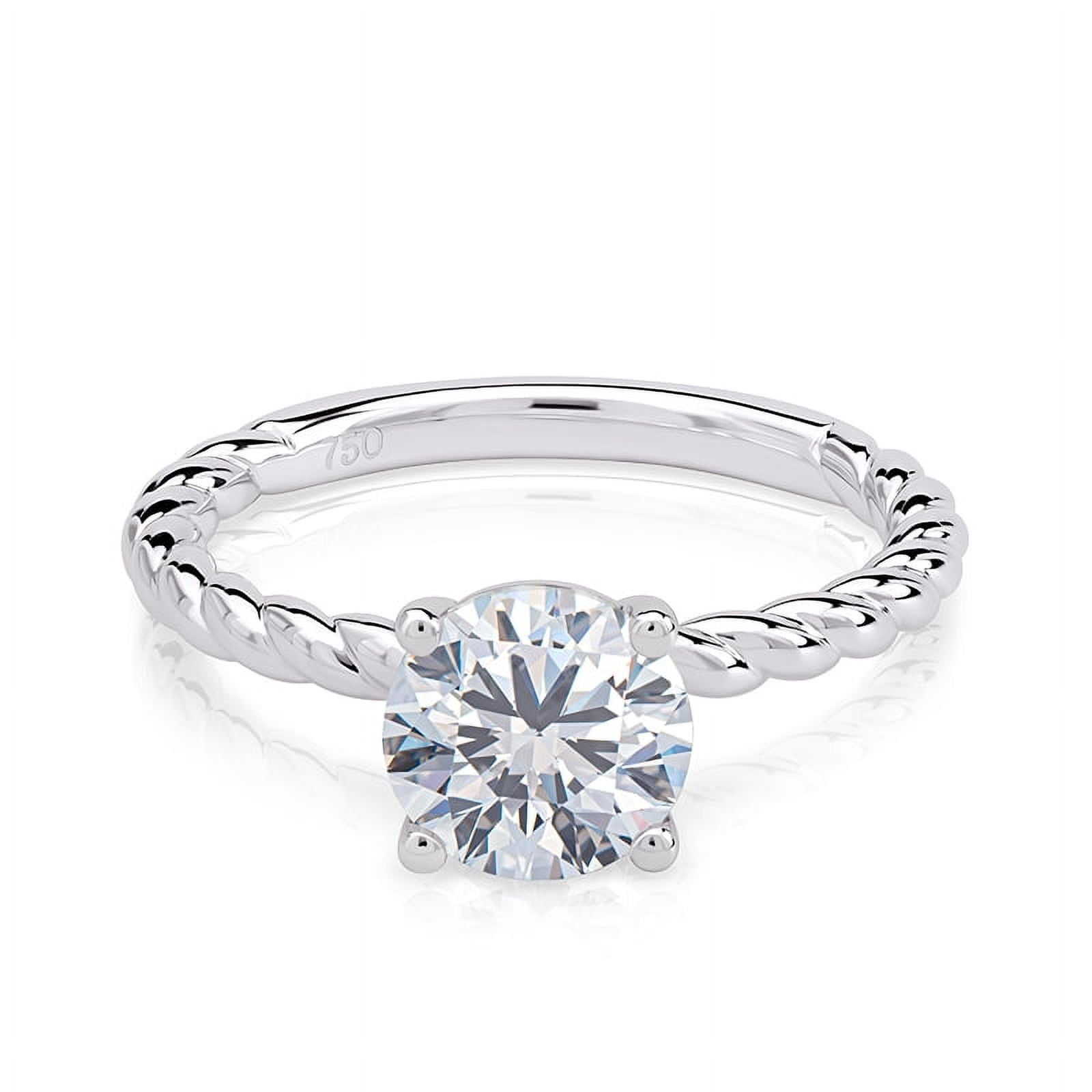Myrah Jewel Twisted Shank Engagement Ring - 1.9 Ct Round Cut Lab ...