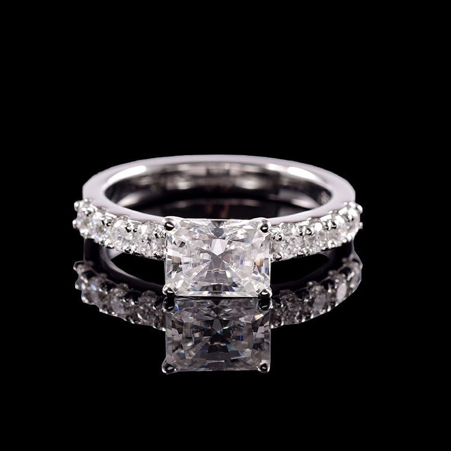 Myrah Jewelry 2.1 Ct Princess Cut Moissanite Her Engagement Ring - 14k ...