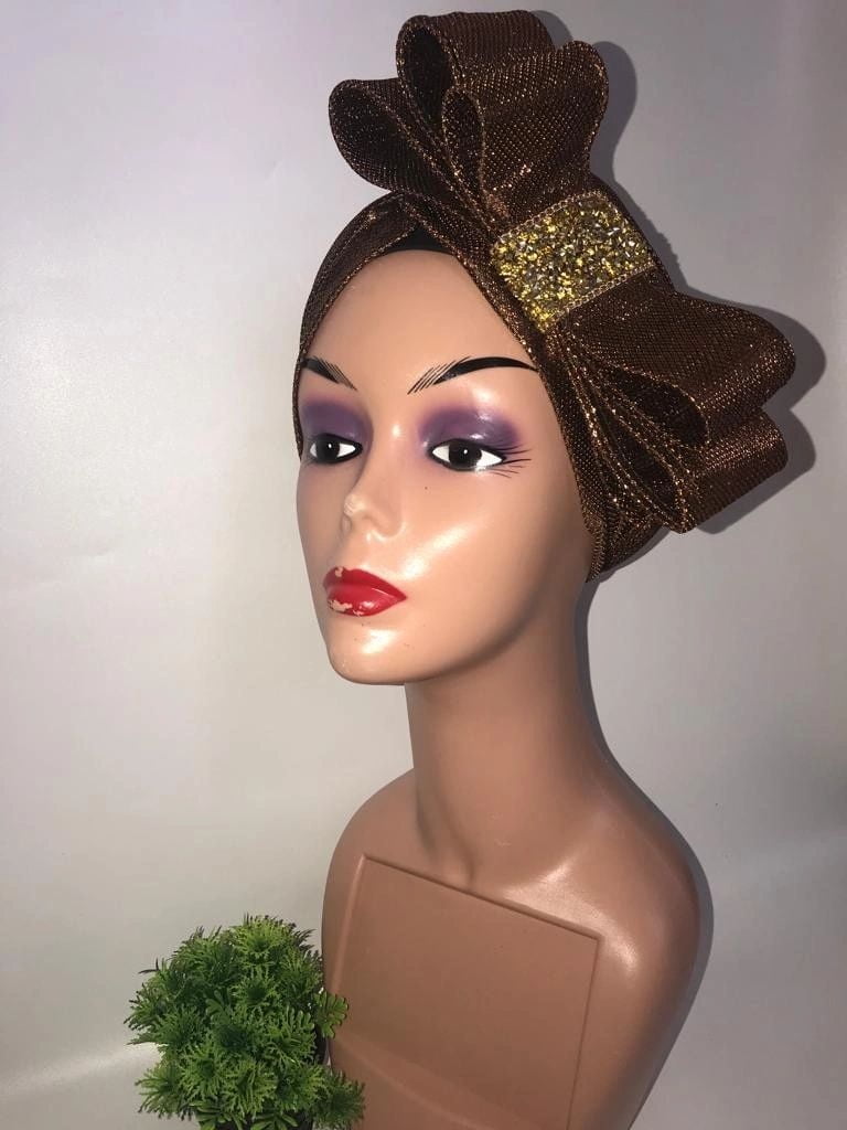 Jazron LLC Classy Brown Turban with Bow for Women, Regular - Walmart.com