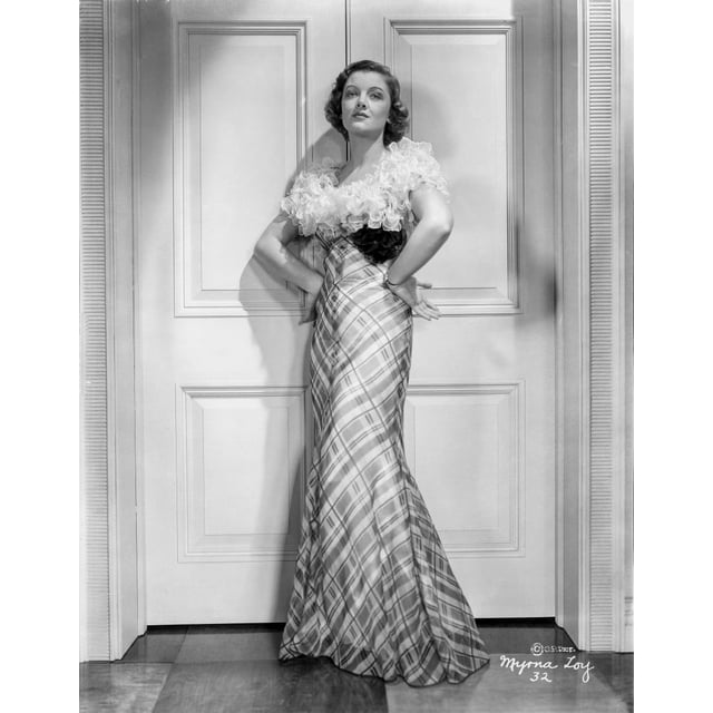 Myrna Loy in Elegant Gown in Black and White Photo Print (24 x 30 ...