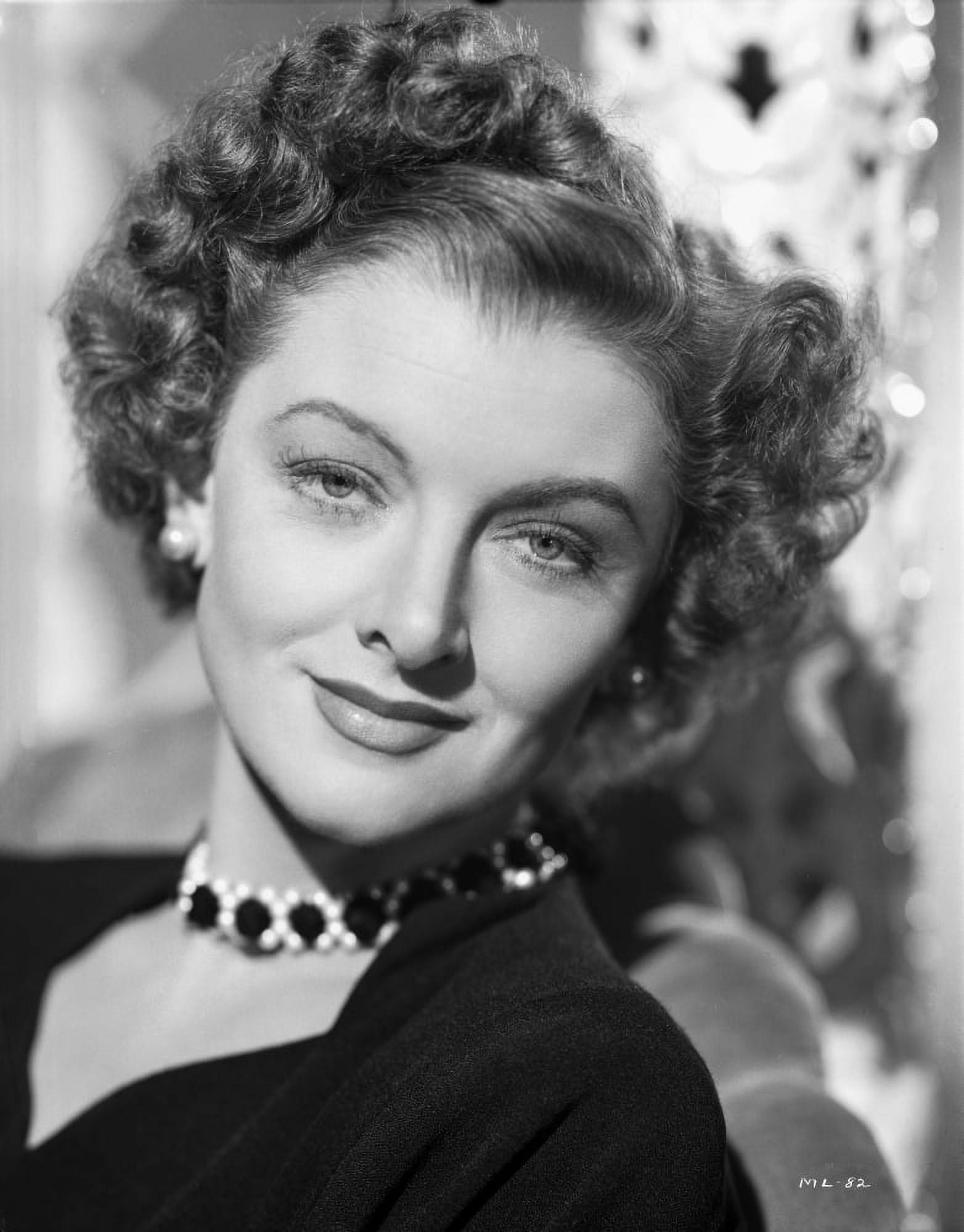 Myrna Loy smiling Portrait in Classic with Necklace Photo Print (24 x ...
