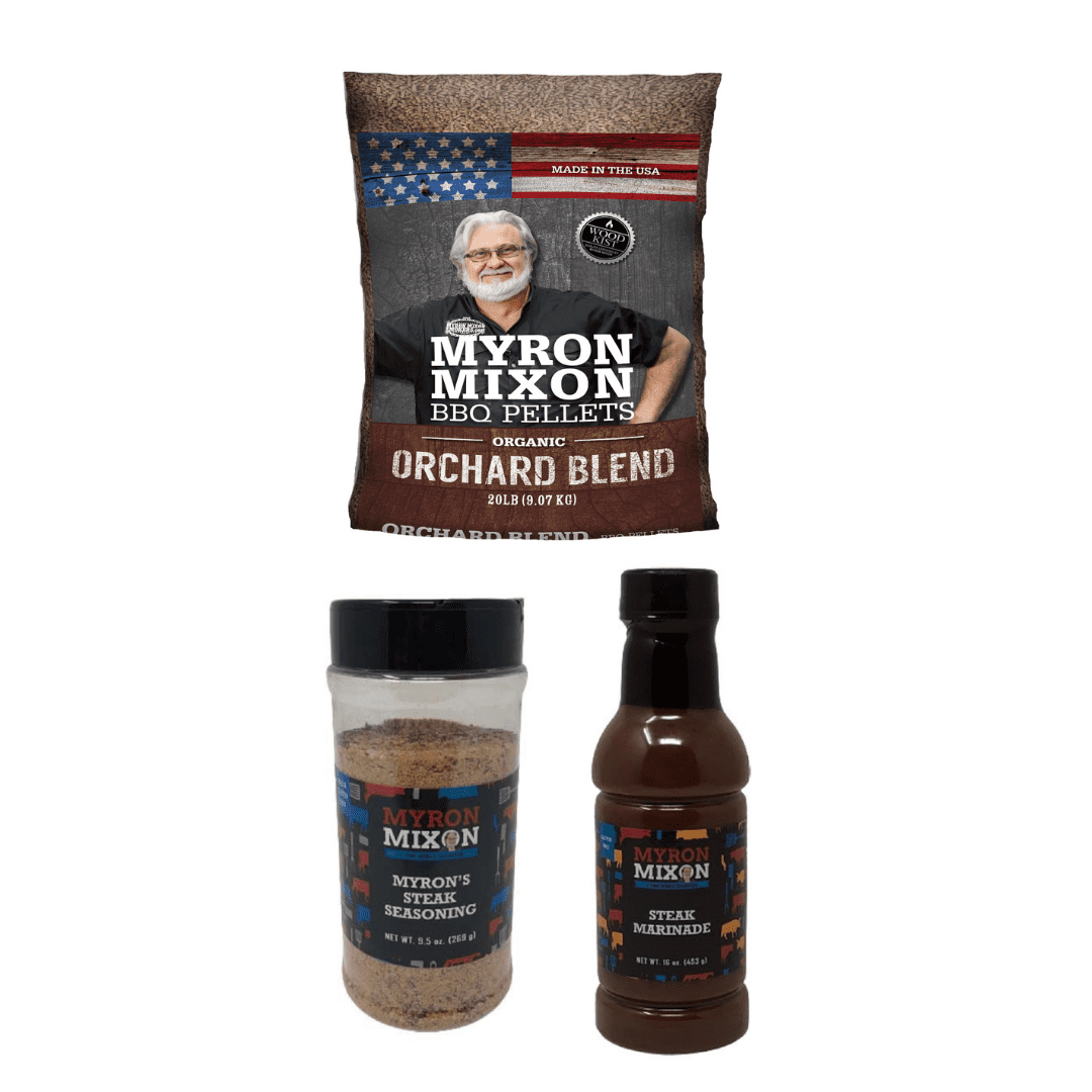 Myron Mixon Orchard Blend BBQ Pellets, Butter Bite Steak Seasoning and ...