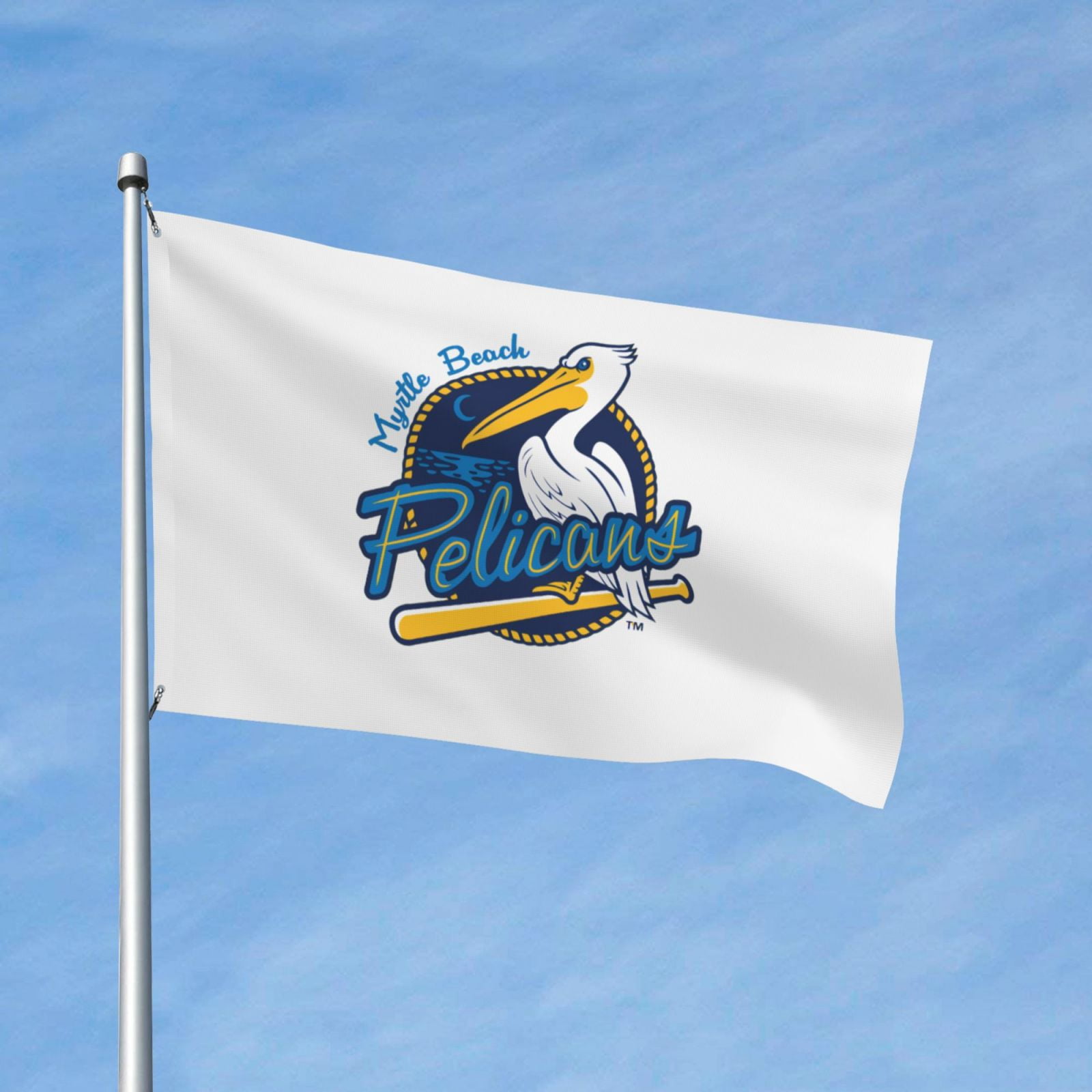 Myrtle Beach Pelicans Logo 3x5 Ft Flag Double Sided Indoor Outdoor ...