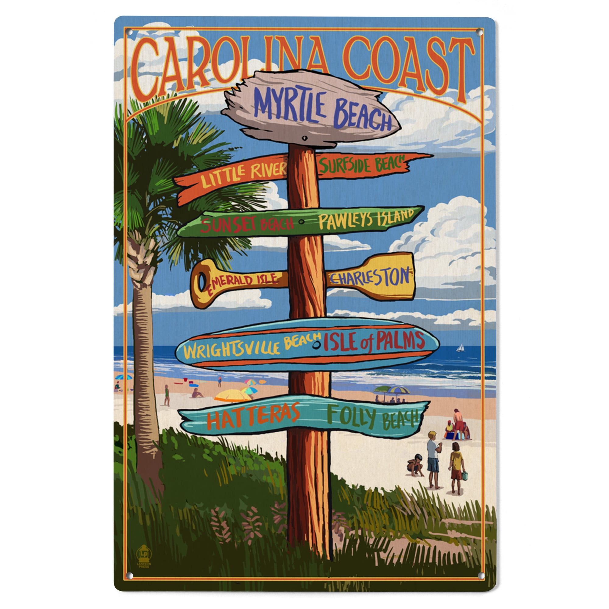 Myrtle Beach, South Carolina, Destinations Sign Birch Wood Wall Sign ...