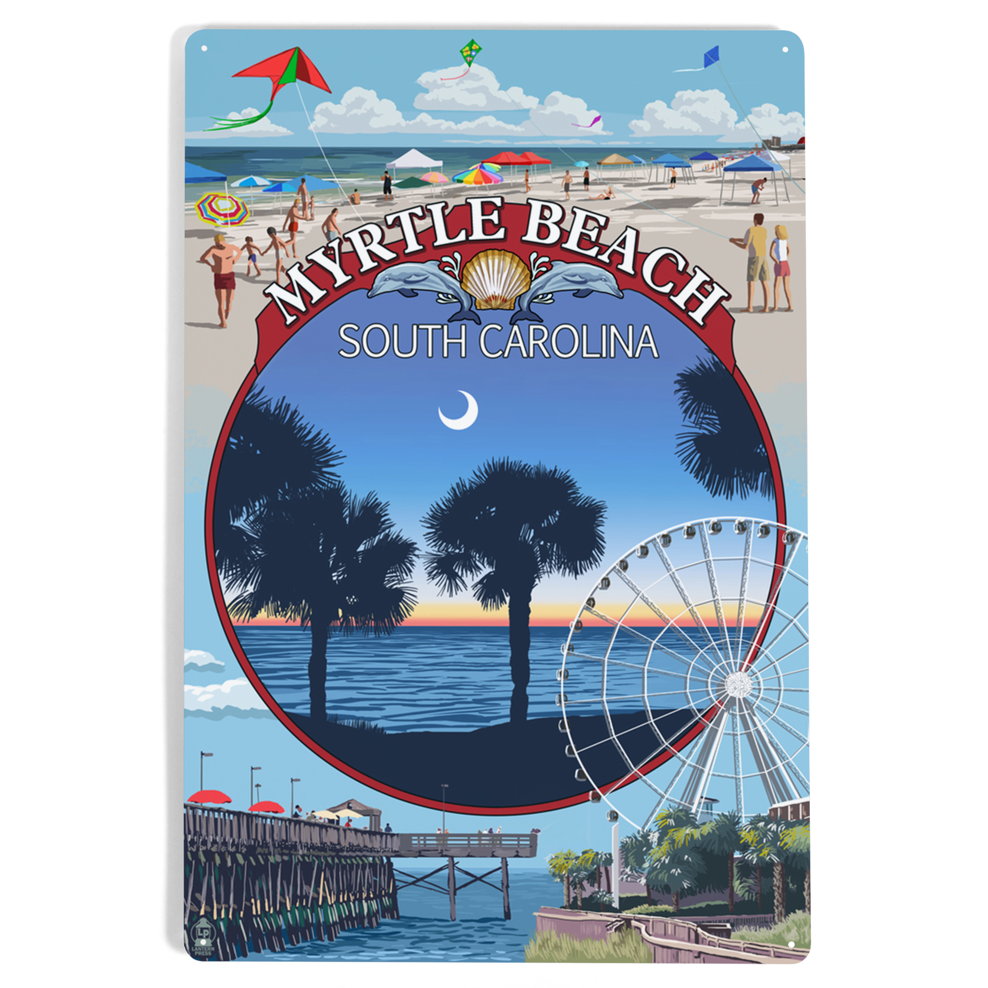 Myrtle Beach, South Carolina, Montage (12x18 Aluminum Art, Indoor ...