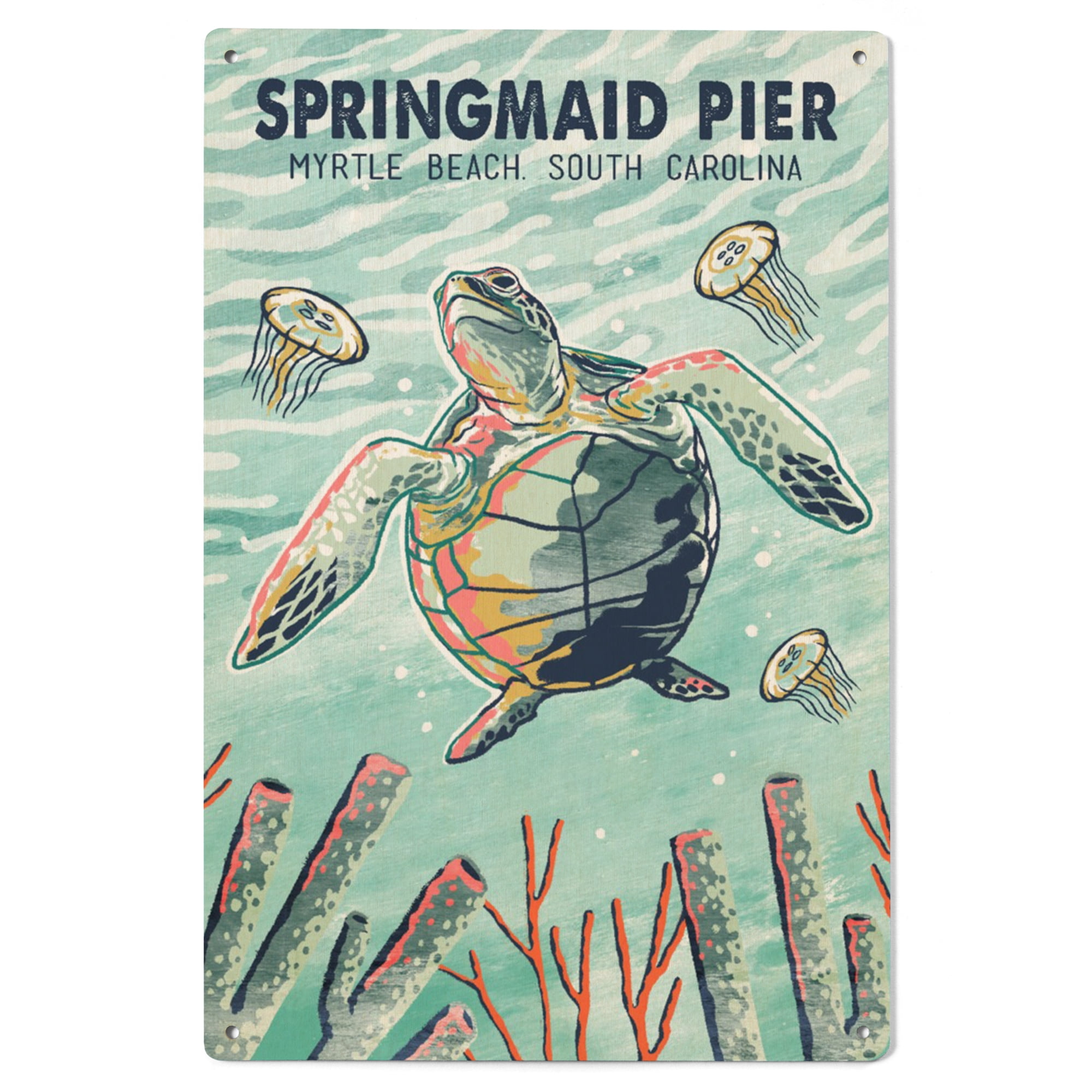 Myrtle Beach, South Carolina, Springmaid Pier, Graphic Pastel, Sea ...