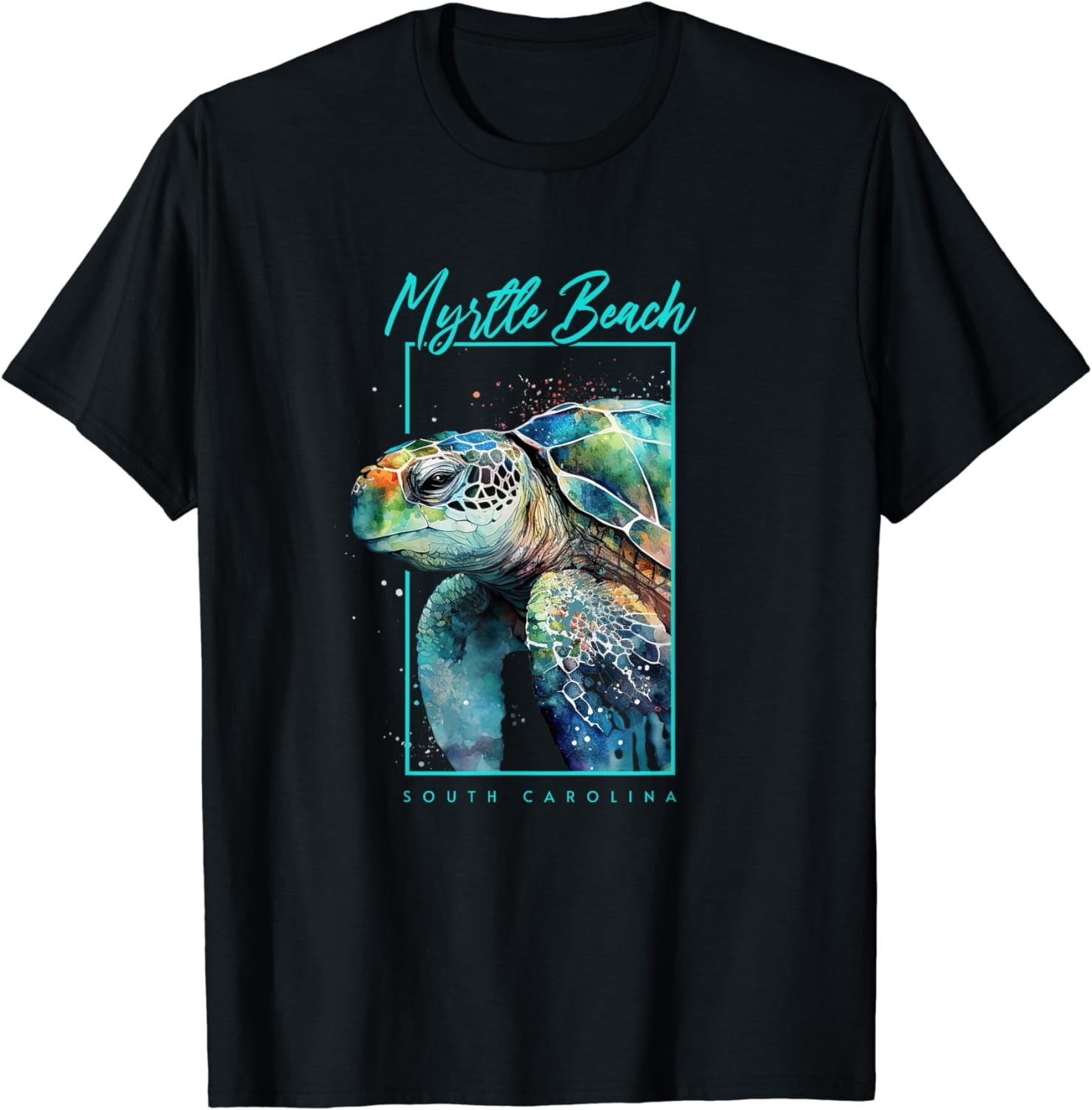 Myrtle Beach Souvenirs South Carolina Sea Turtle Portrait T-Shirt ...