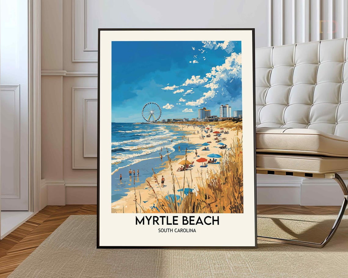 Myrtle Beach Travel Poster, Myrtle Beachmyrtle Beach Poster Print ...