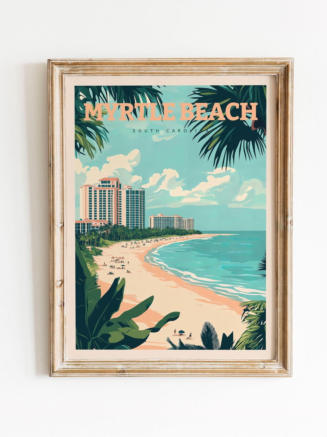 Myrtle Beach Travel Poster – Vintage Travel Art – Wall Decor Wall Art ...