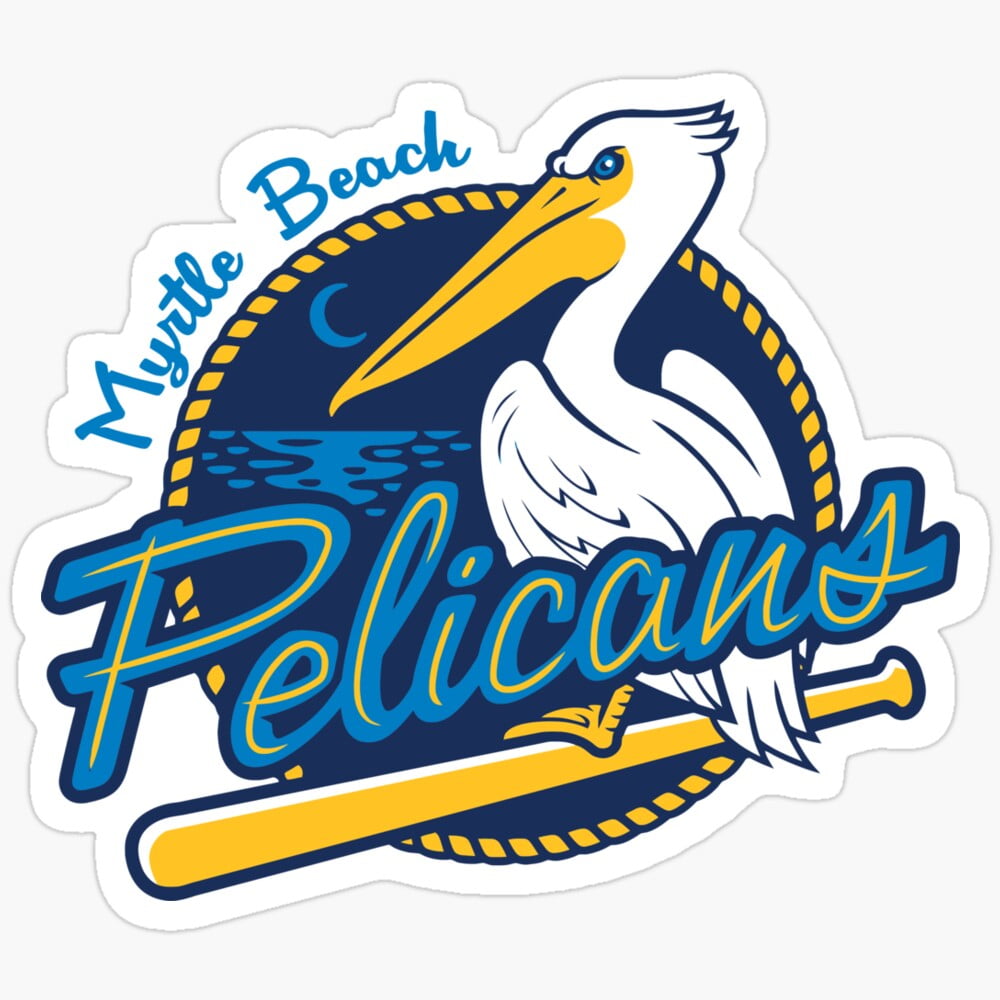 The Myrtle-Pelicans Logo Sticker Baseball Sticker, Football Sticker ...