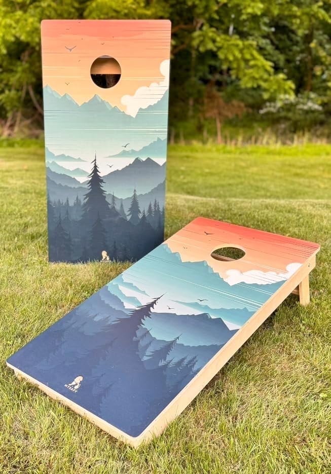 Solid Wood Cornhole Board Set 2 Boards with Bean Bags by Mysafy ...