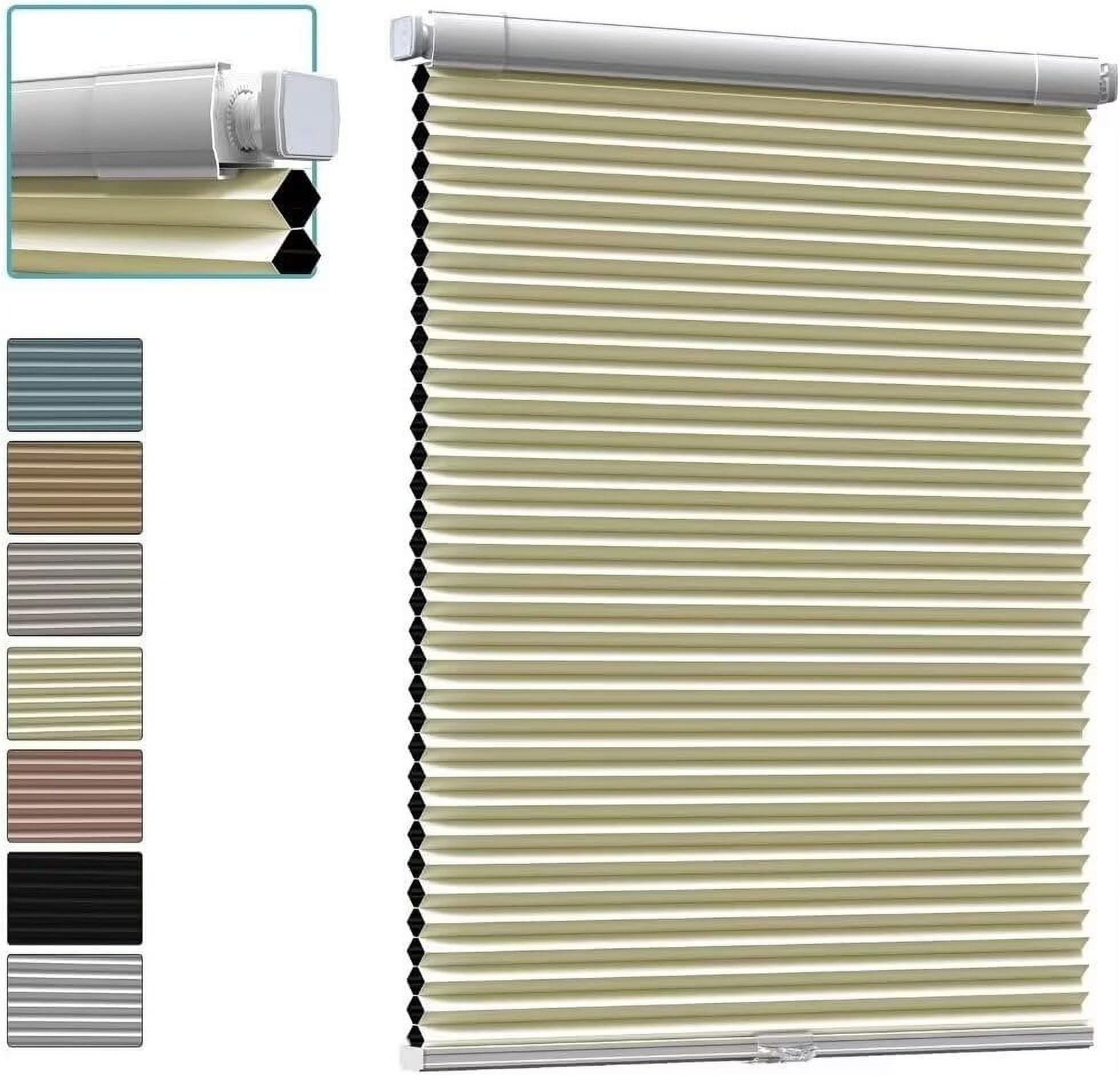 Myshade No Drill Blackout Shades Tension Cordless Cellular Blinds for ...