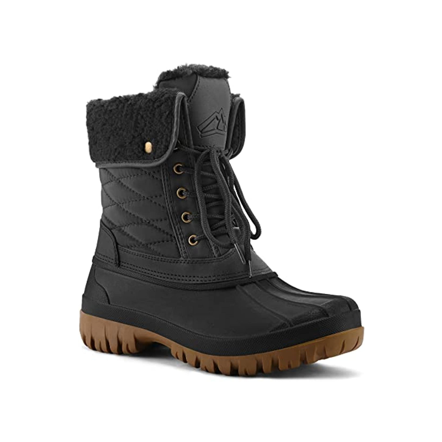 Mens Durable Nylon Winter Boots Lace Black - Walmart.com