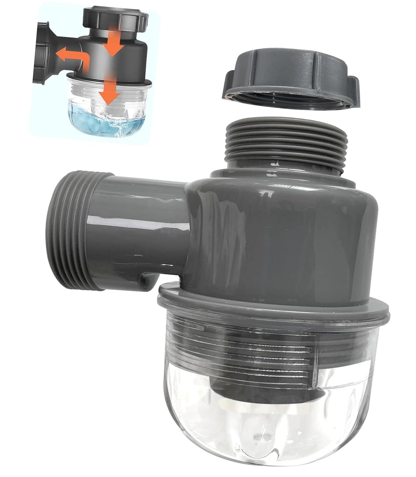 Myst Design 1 1/2'' P-Style Sink Drain Upgrade, Clear Detachable Easy ...