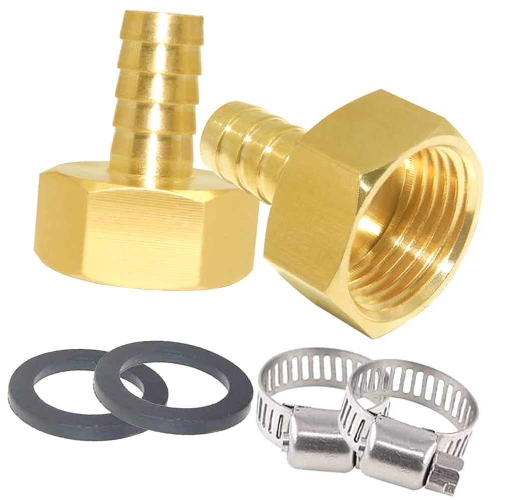 Myst Design 1/2" Barb 3/4" GHT Female Thread Hex Integrated Water Hose ...