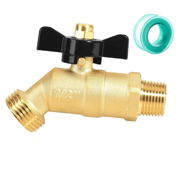 Myst Design 1/2" NPT/MIP Male Hose Adapter, Water Spigot with 3/4" Male ...