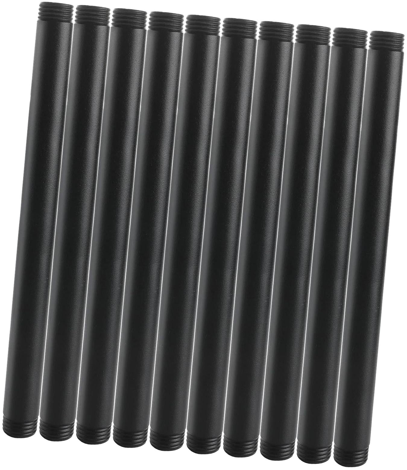 Myst Design 1/2"x 10" Painted Industrial Pipe - Expert 10 Pack Malleable Cast Iron Pipe Pre Cut ...