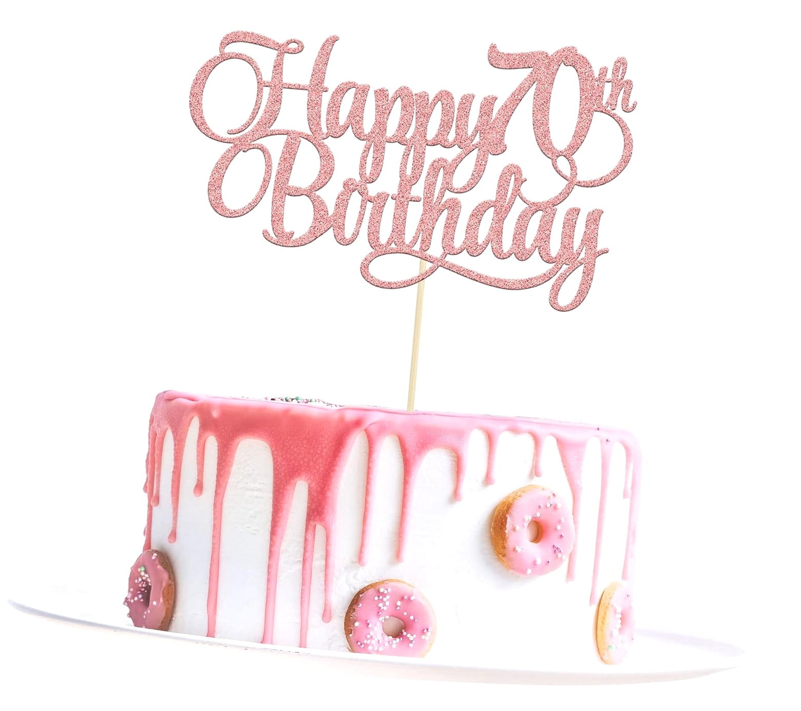 Myst Design 1 Pack Happy 70th Birthday Cake Topper Rose Glitter Number ...