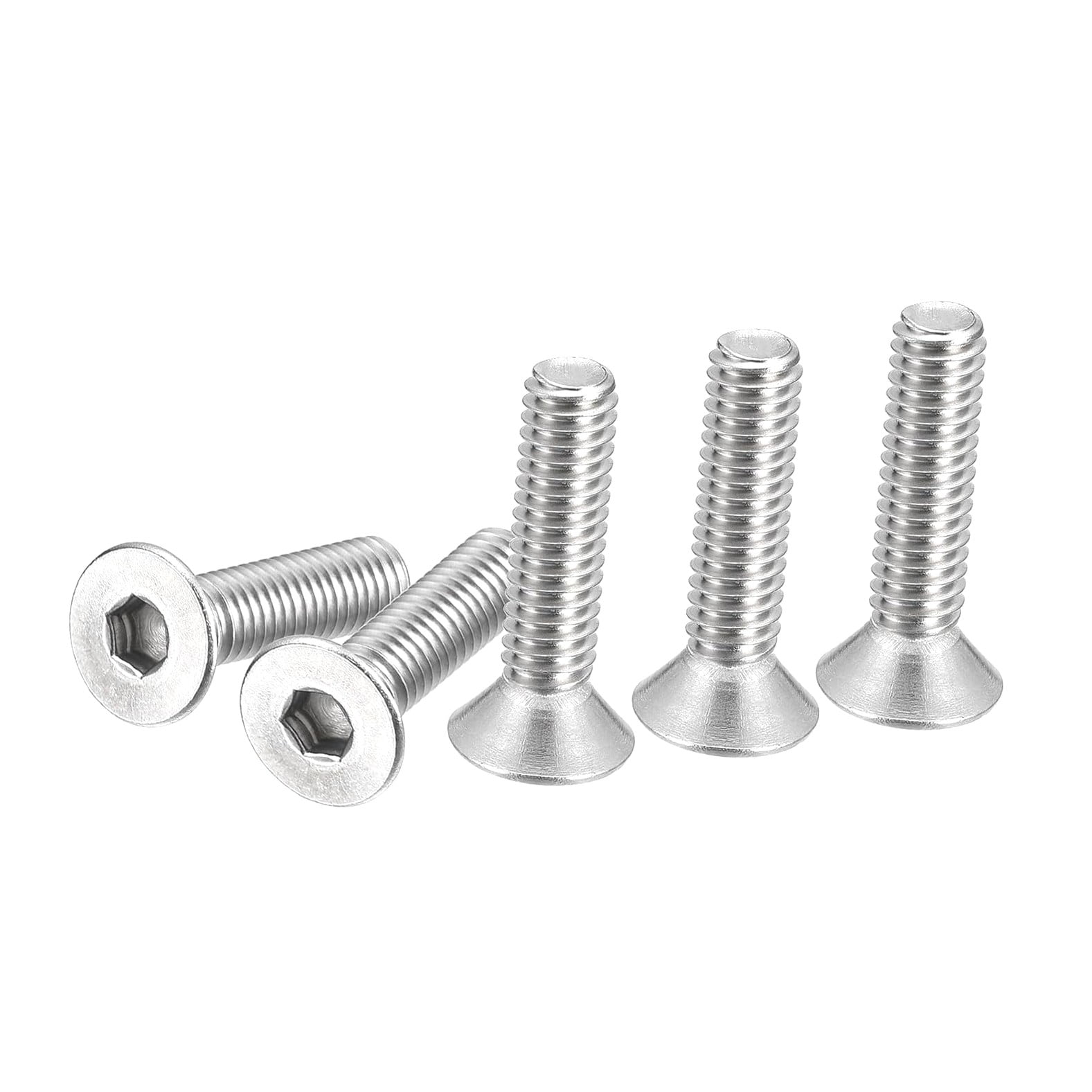 Myst Design #10-32 3/4" Flat Screws, 50 Count 304 Steel Hex Flat Screws ...