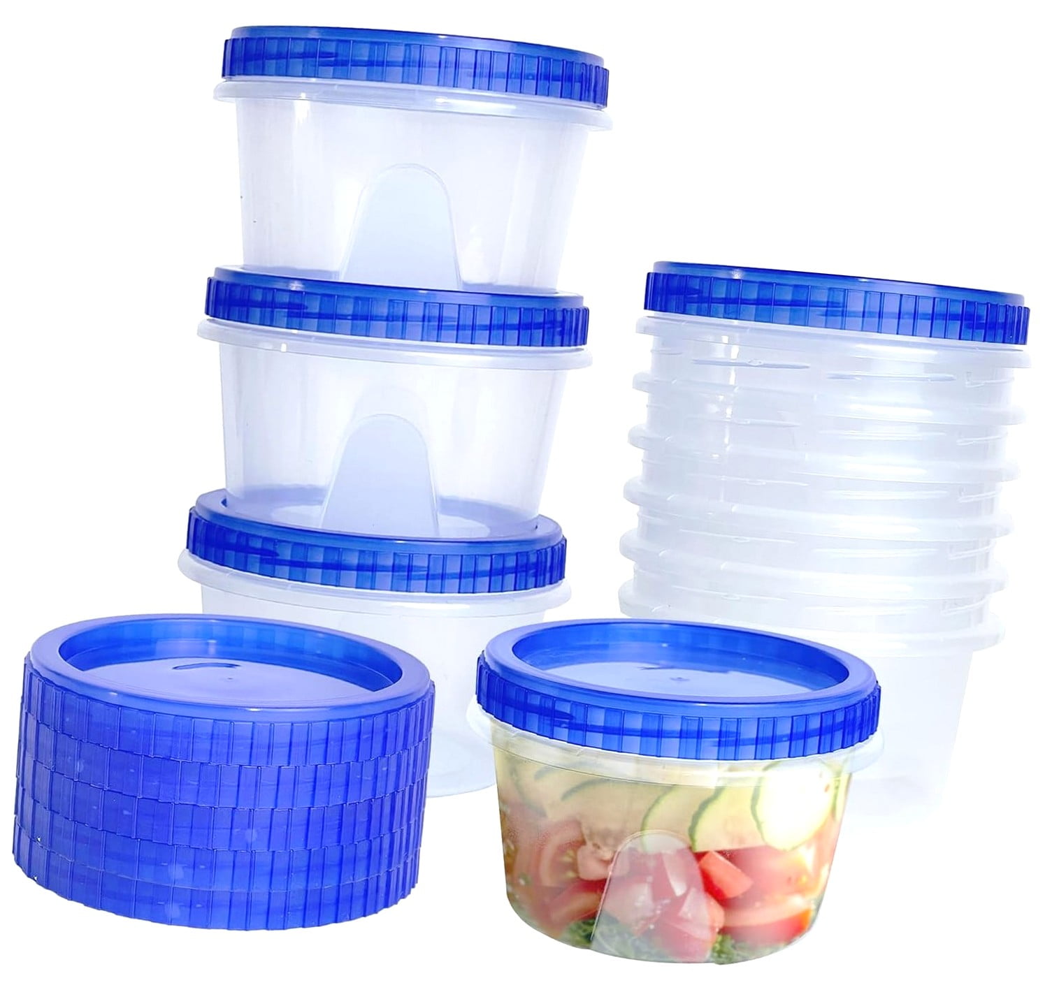 Myst Design 10 Pack 16 oz Freezer Storage Containers with Screw ...