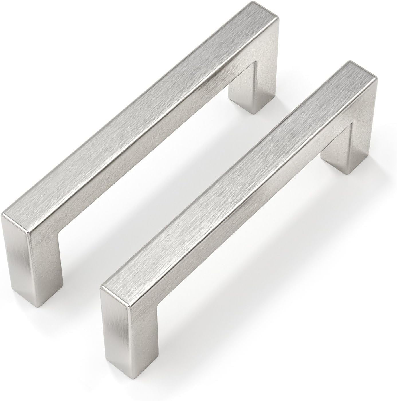 Myst Design 10 Pack 3-3/4 Inch Brushed Nickel Cabinet Pulls Square ...