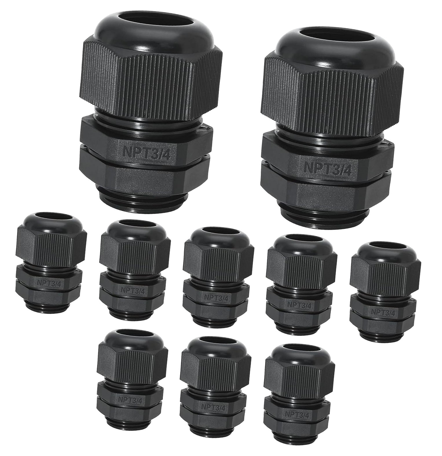 Myst Design 10 Pcs 3/4" NPT Nylon Cable Glands, IP68 Cord Grip Cable ...