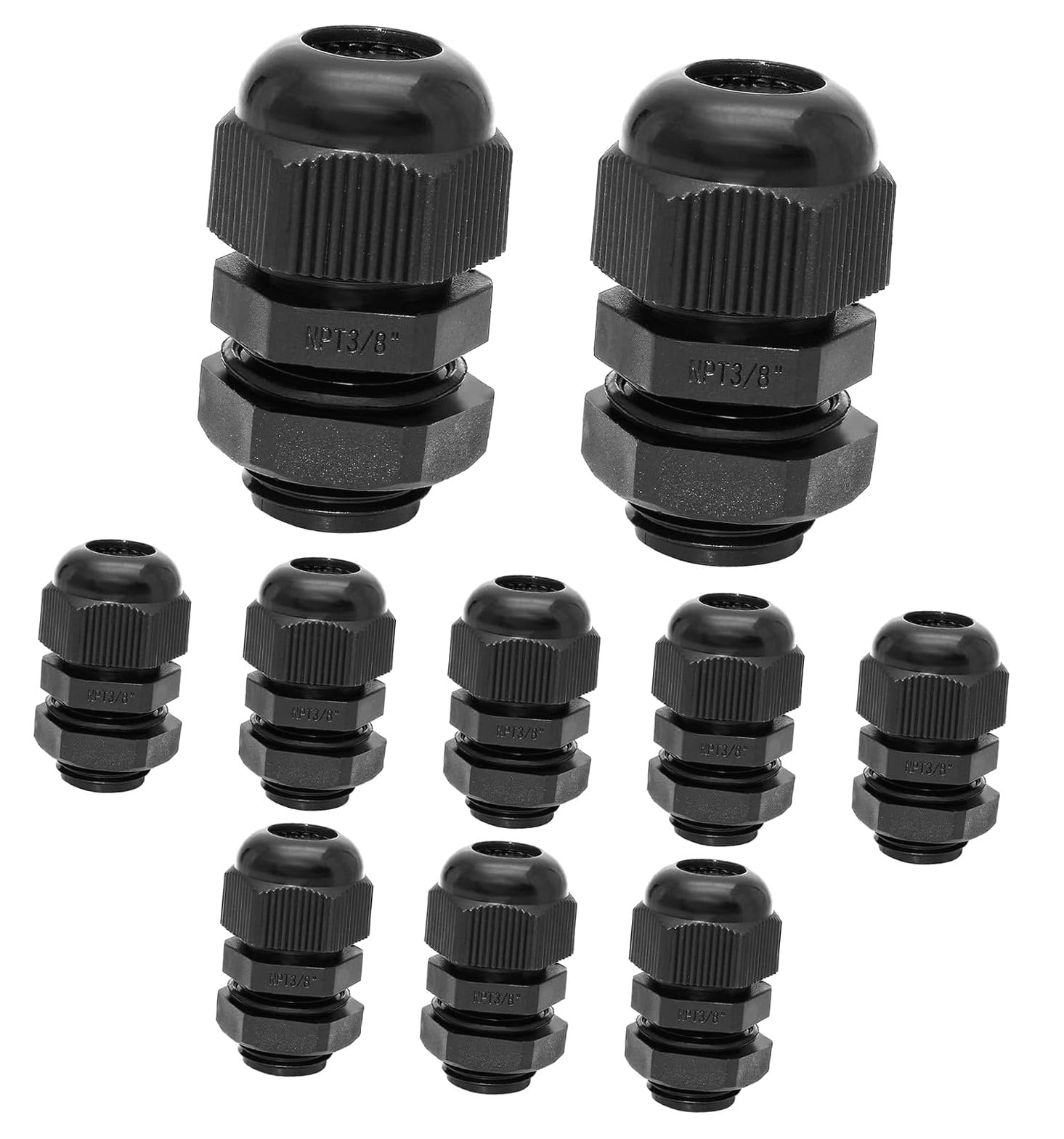 Myst Design 10 Pcs 3/8" NPT Nylon Cable Glands, IP68 Cord Grip Cable ...