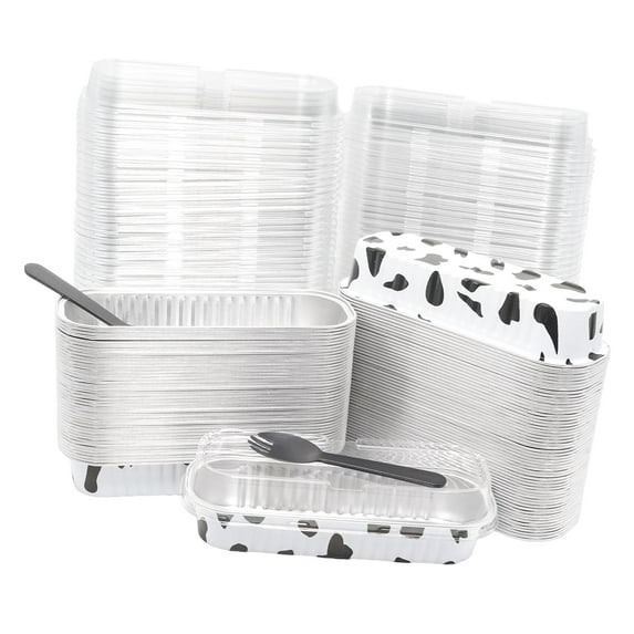 Myst Design 100 Pack 6.8oz Aluminum Cake Pans with Rectangle Loaf Pans ...