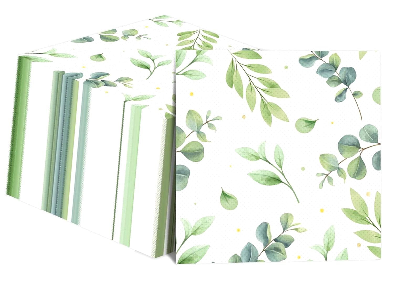 Myst Design 100PCS Eucalyptus Paper Napkins Sage Birthday Party ...