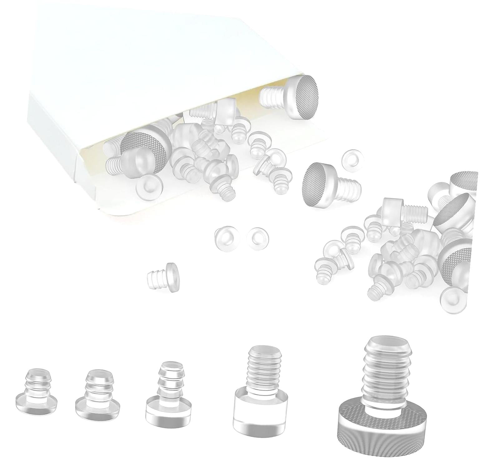 Myst Design 100Pcs Assorted Glass Table Top Bumpers with Clear Table ...