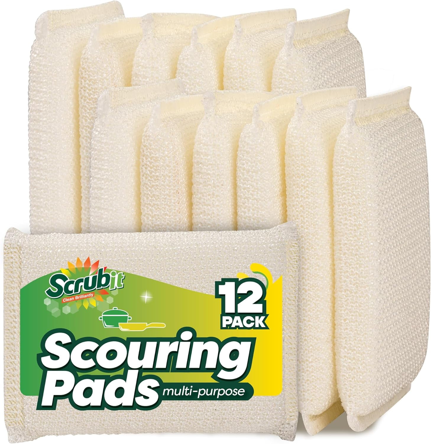 Myst Design 12 Pack Scrub Sponges en by , Multi-pose Scouring Pads, Non ...