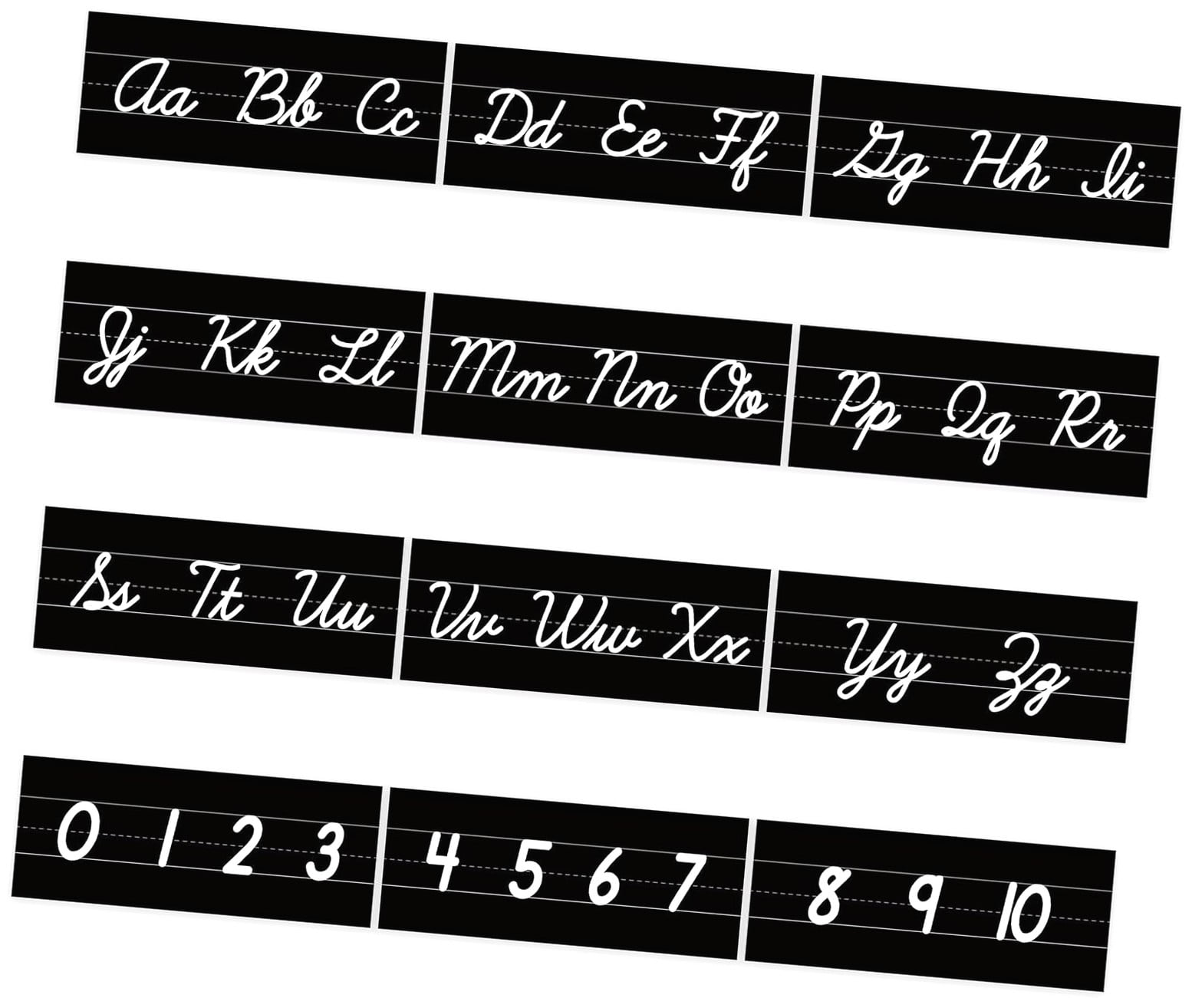 Myst Design 12 Pieces Alphabet Line for Classroom Wall Cursive Alphabet ...