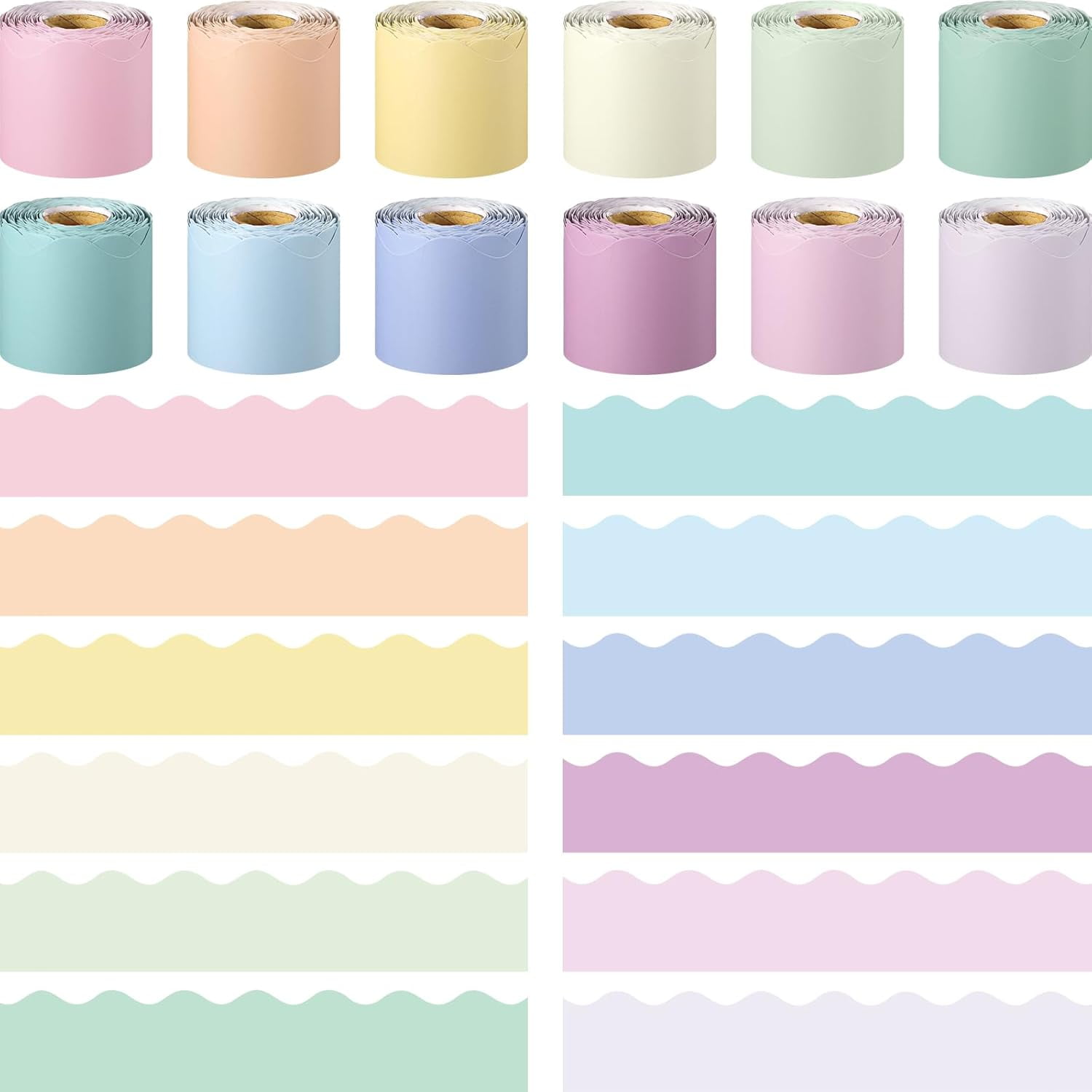 Myst Design 12 Roll 630 ft Bulletin Borders Bulk Scalloped Rolled ...