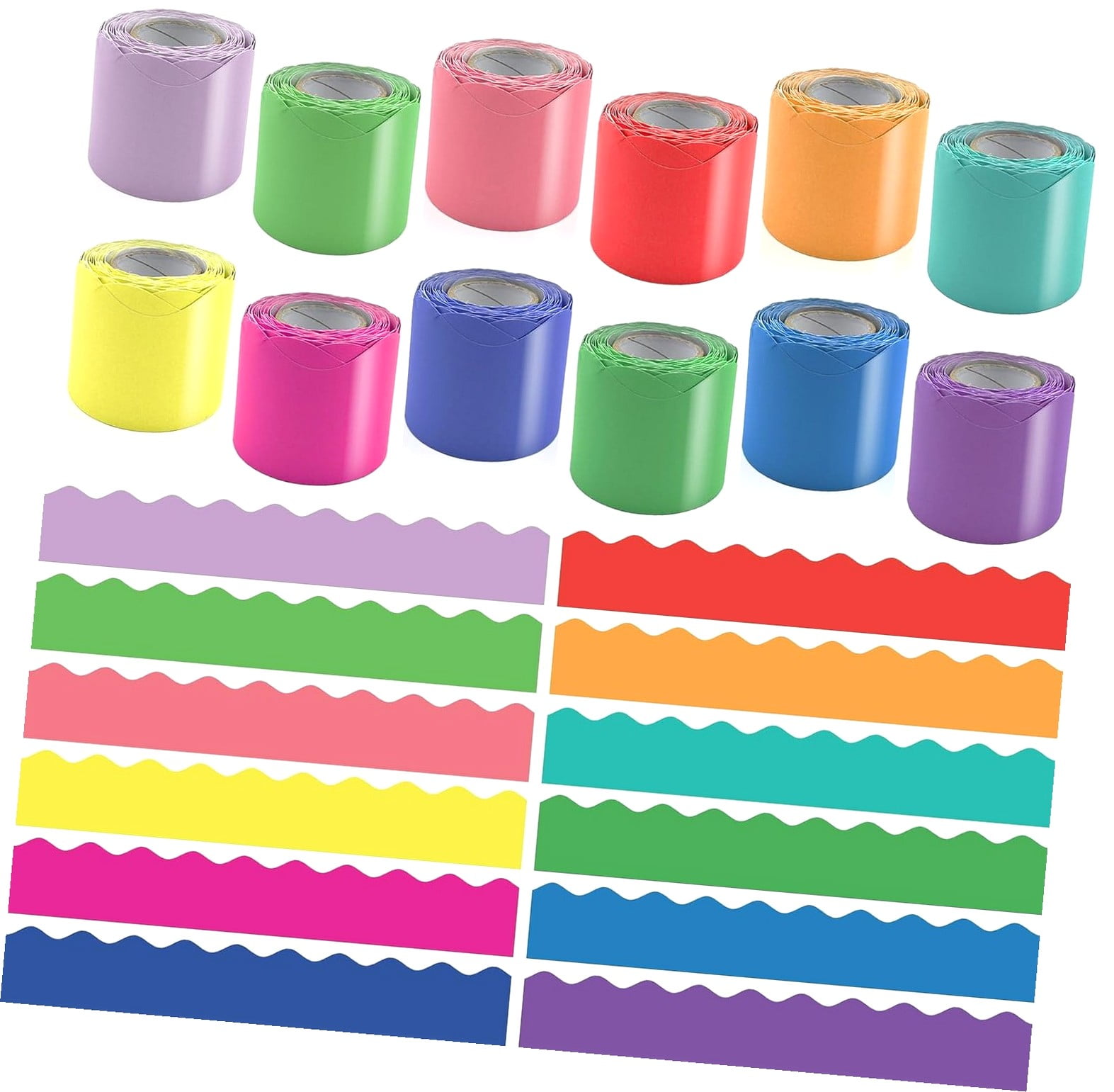 Myst Design 12 Rolls 393.6 Feet Bulletin Borders Sets Scalloped Borders ...