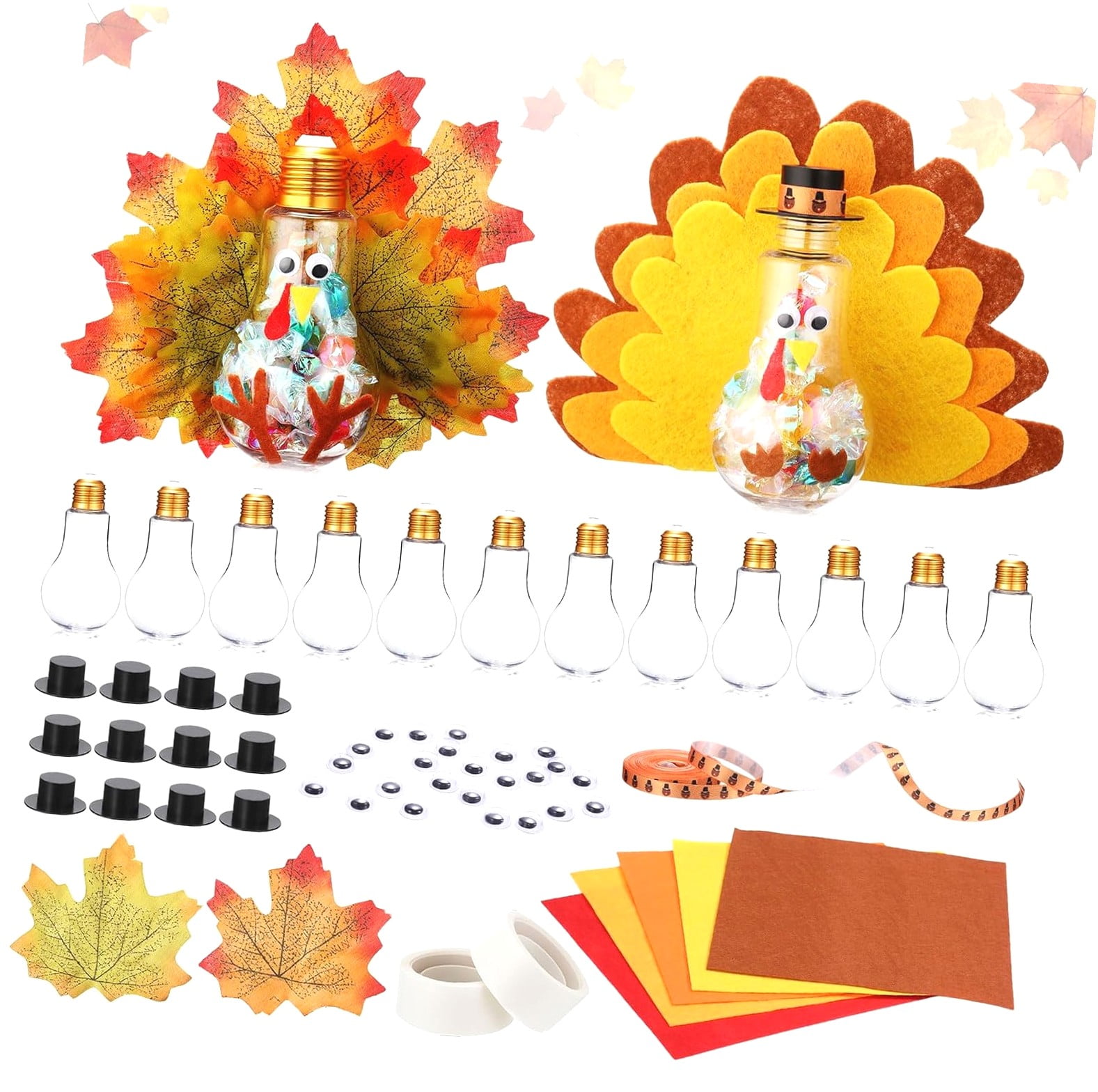 Myst Design 12 Sets Thanksgiving Turkey Candy Craft Kit Turkey Fall ...