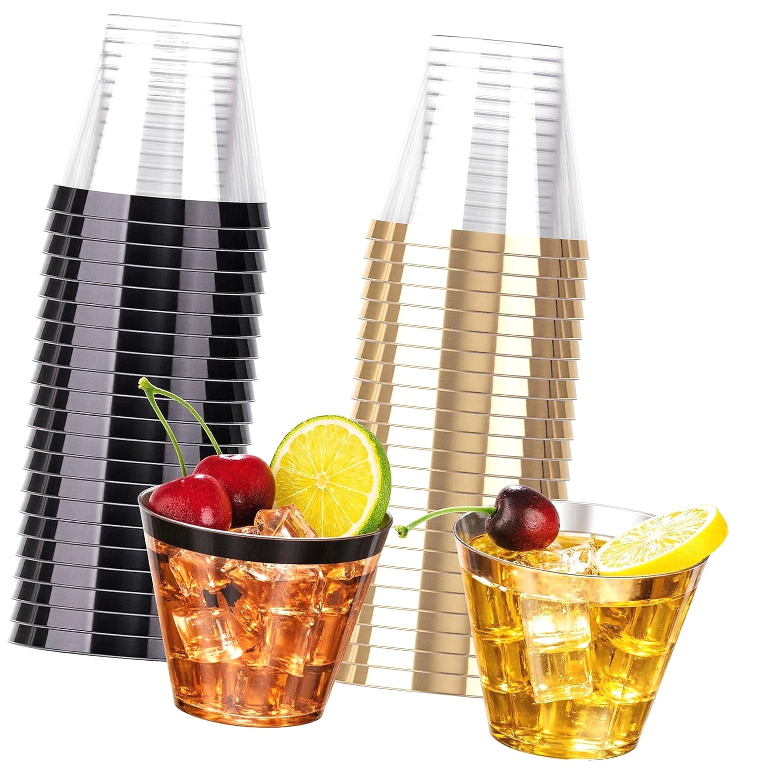 Myst Design 120PCS Cups and Glasses, 9 OZ Clear Plastic Cups, Glasses ...