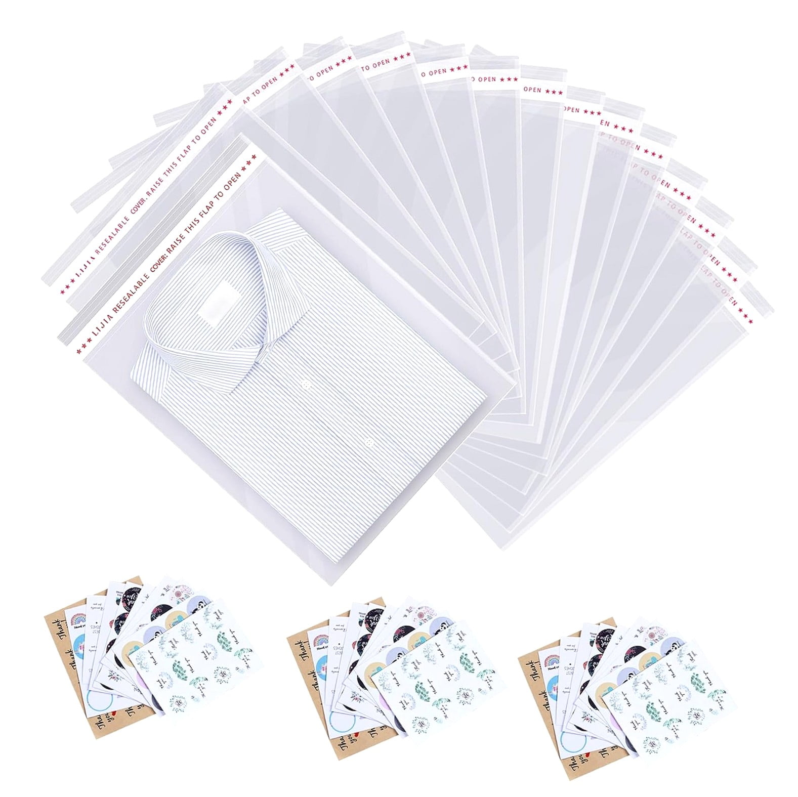 Myst Design 12x16 inches Big Clear Resealable Cellophane Bags for ...